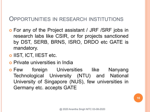 GATE 2021 opportunities & how to approach GATE | PPT