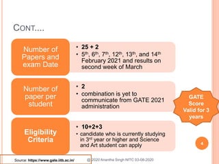 GATE 2021 opportunities & how to approach GATE | PPT