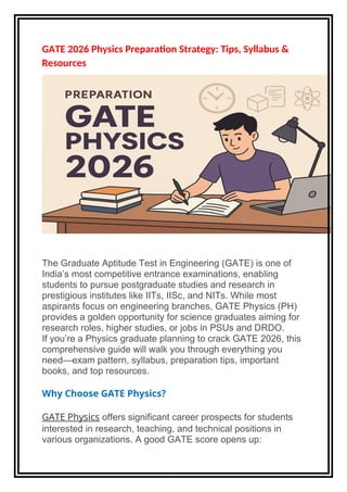 GATE 2026 Physics Preparation Strategy-Tips, Syllabus & Resources.docx