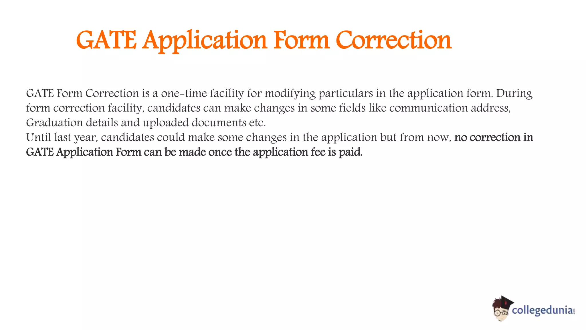 Gate application form 2018 | PPTX | Educational Assessment | Education