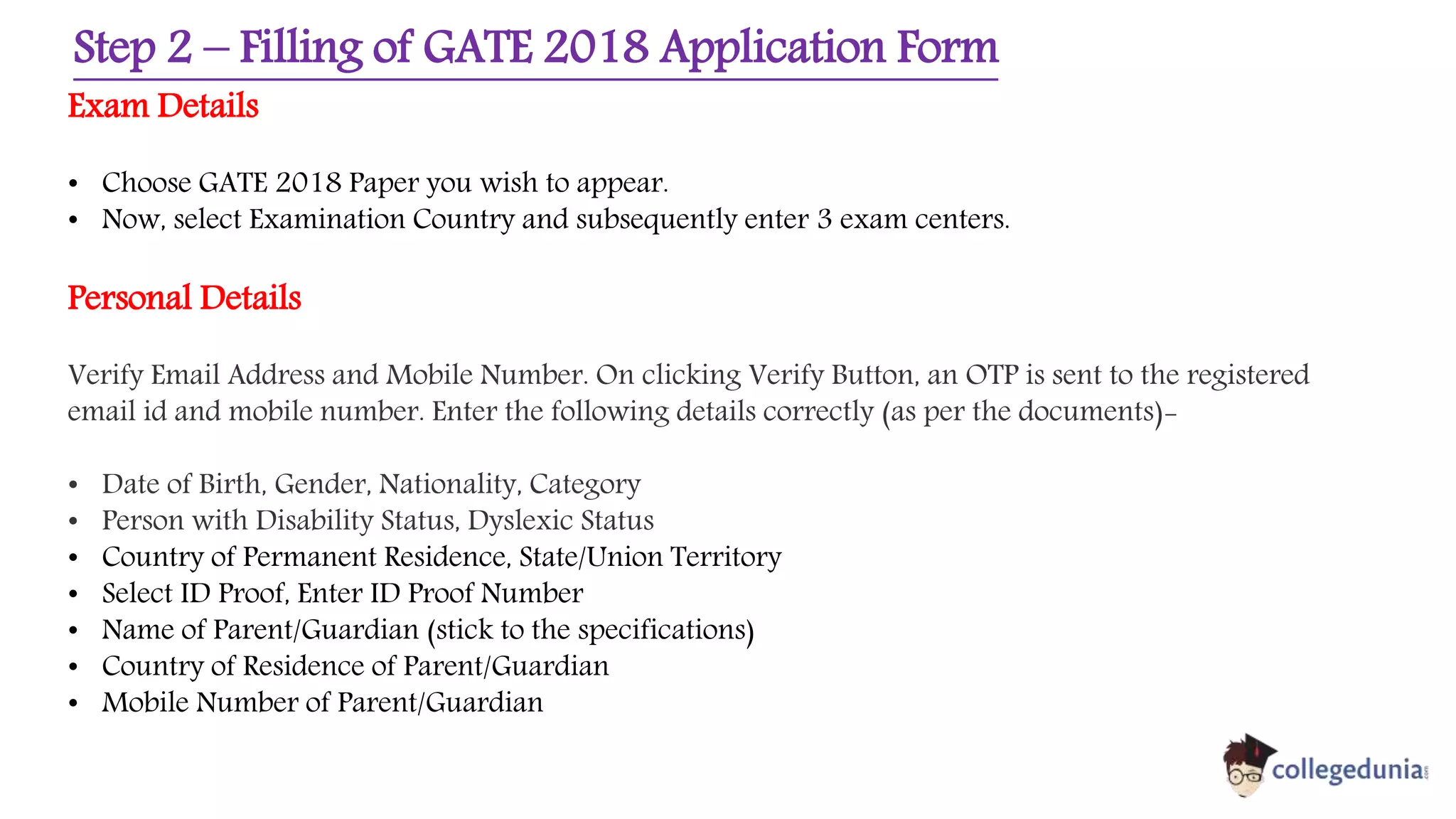 Gate application form 2018 | PPTX | Educational Assessment | Education