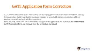 Gate application form 2018 | PPTX | Educational Assessment | Education