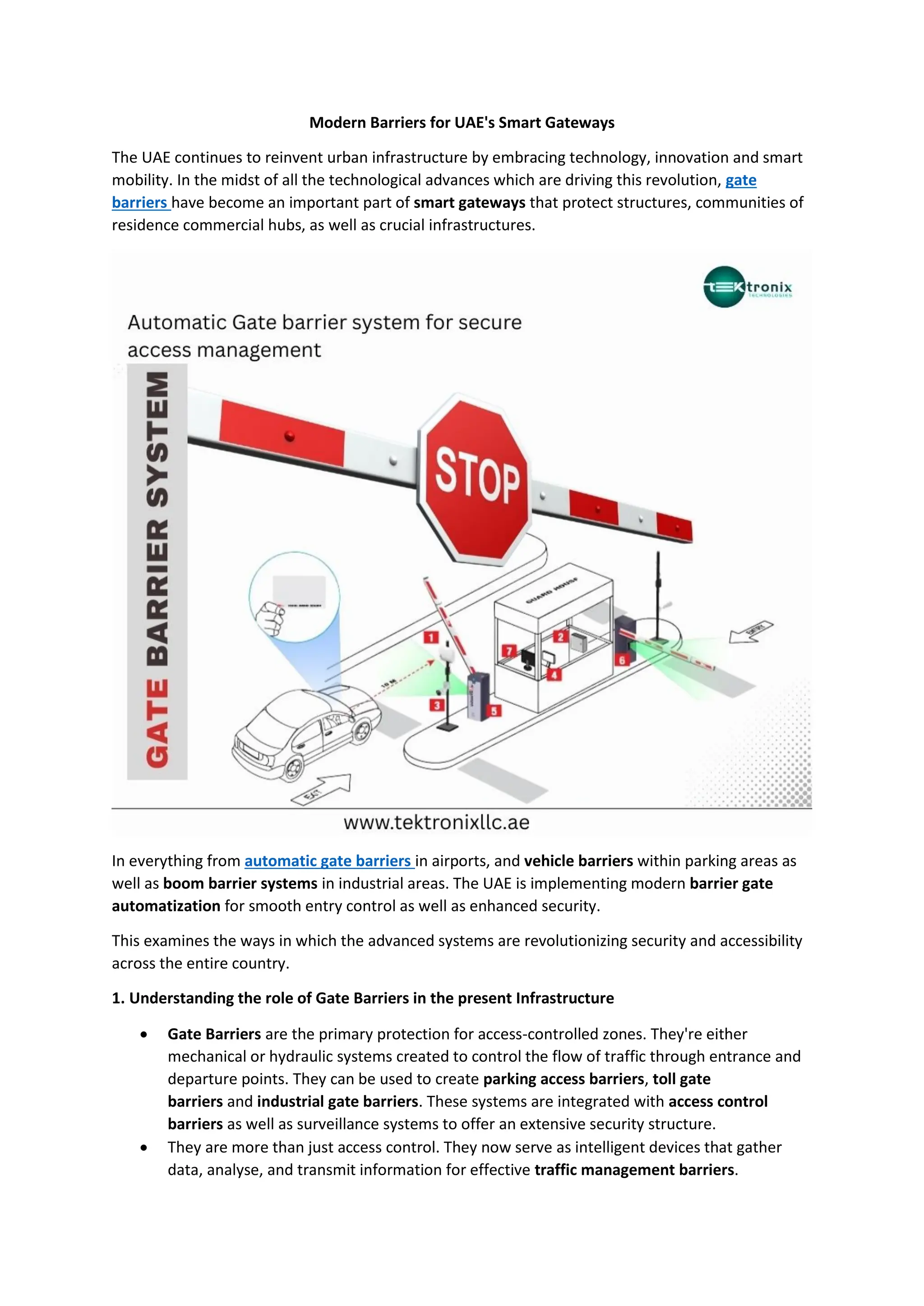 Modern Barriers for UAE's Smart Gateways | PDF