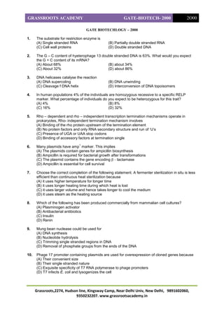 Gate bt papers | PDF