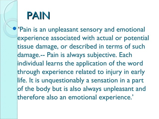 Neurobiology of pain | PPT