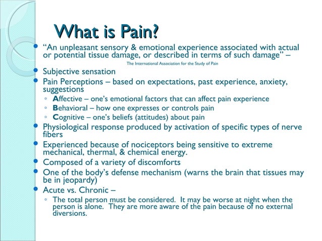 Neurobiology of pain | PPT
