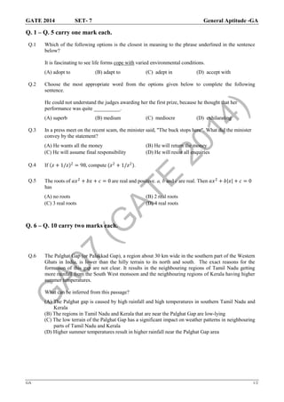 GATE CS paper 2014 | PDF