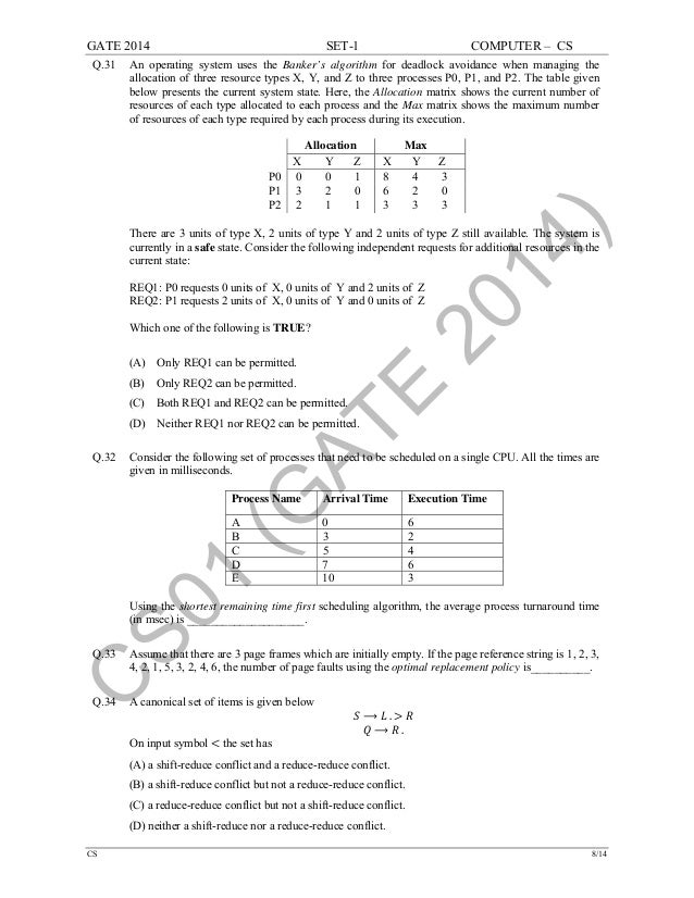 GATE CS paper 2014