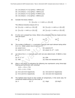 GATE Computer Science Solved Paper 2004 | PDF