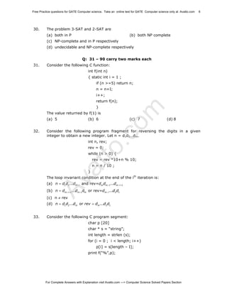 GATE Computer Science Solved Paper 2004 | PDF