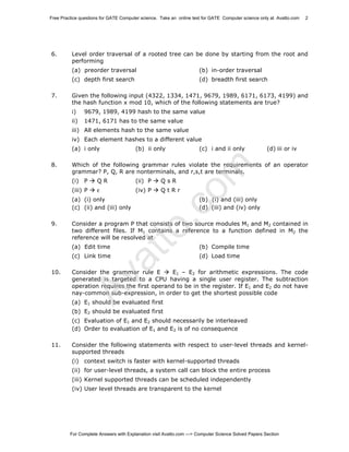 GATE Computer Science Solved Paper 2004 | PDF