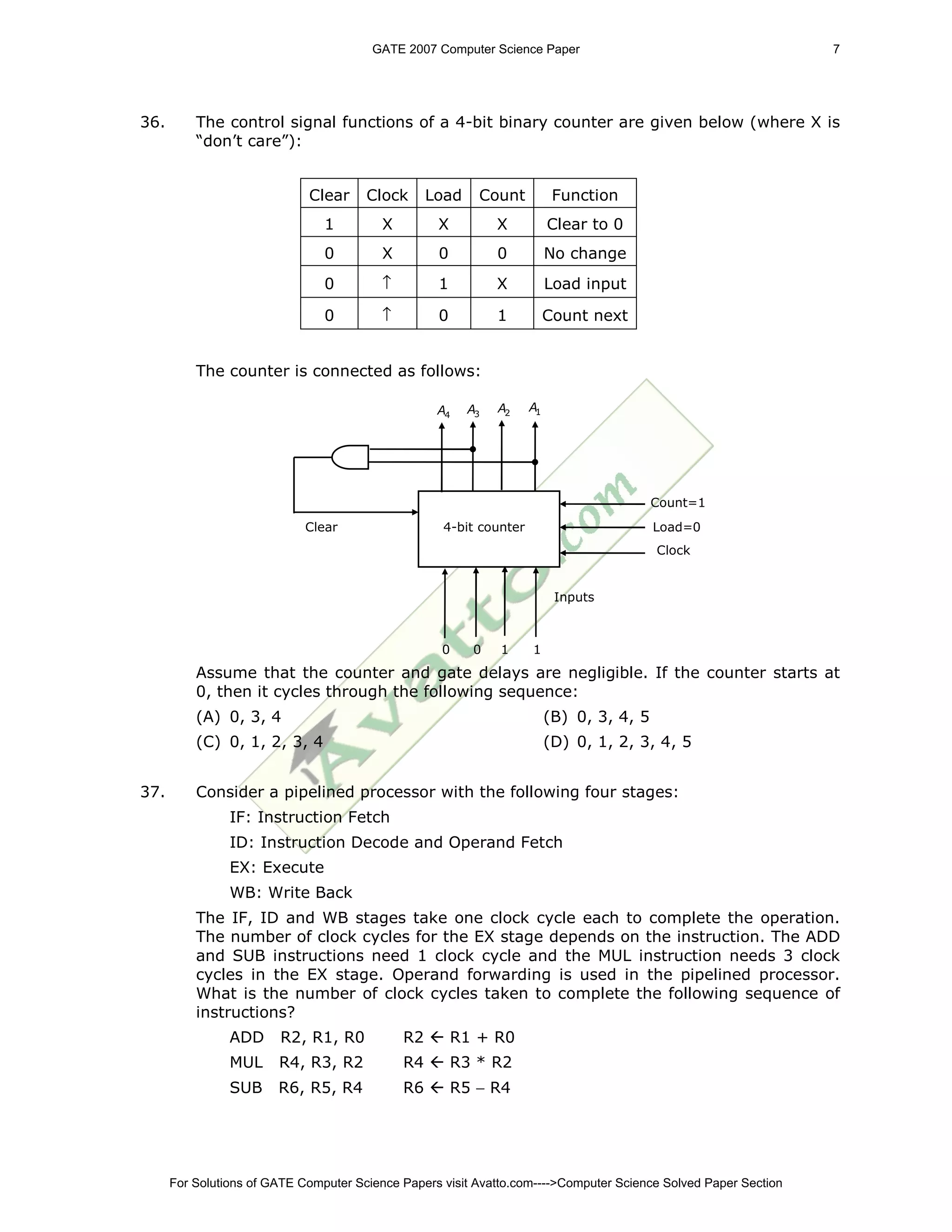 Gate Computer Science Solved Paper 2007 Pdf Programming Languages Computing