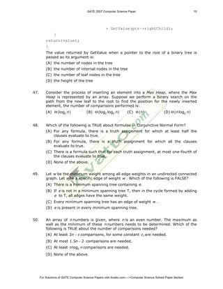 Gate Computer Science Solved Paper 2007 | PDF | Programming Languages ...