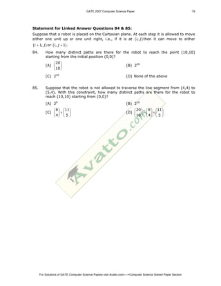 Gate Computer Science Solved Paper 2007 | PDF | Programming Languages ...