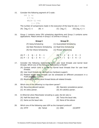 Gate Computer Science Solved Paper 2007 | PDF | Programming Languages | Computing