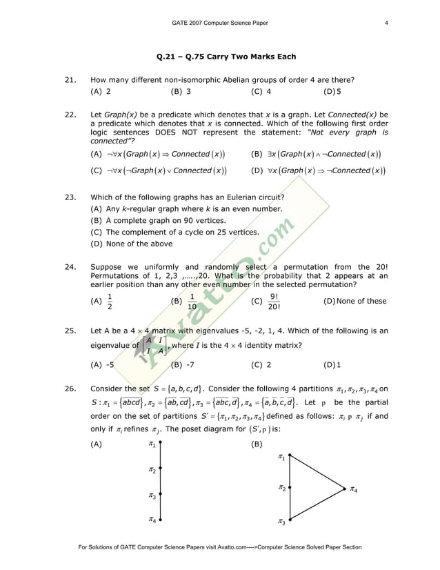 Gate Computer Science Solved Paper 2007 | PDF | Programming Languages | Computing