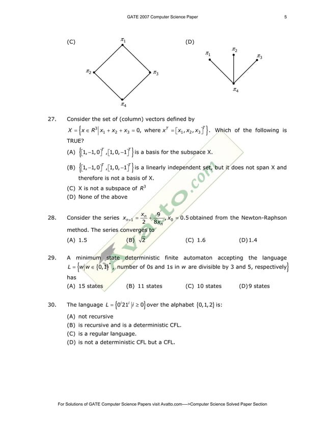 Gate Computer Science Solved Paper 2007 Pdf Programming Languages Computing