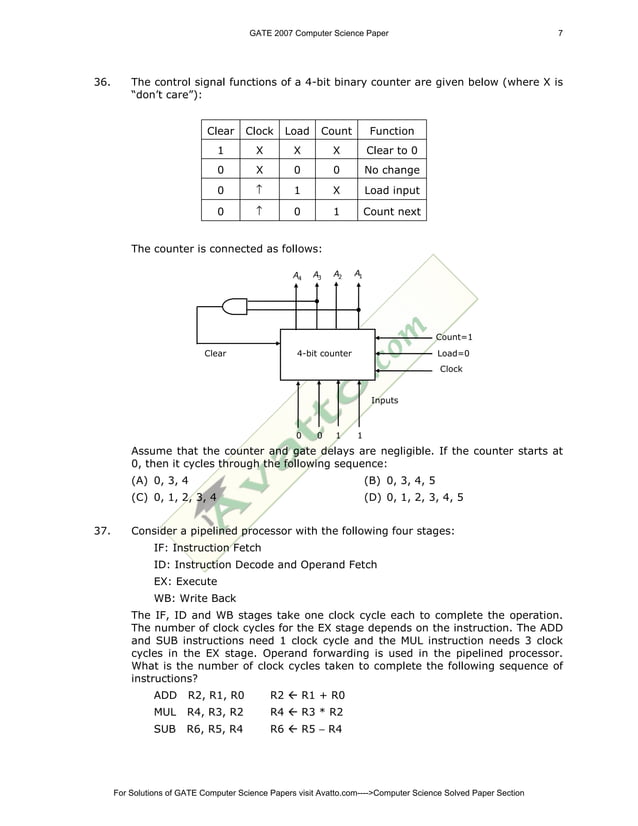 Gate Computer Science Solved Paper 2007 | PDF | Programming Languages | Computing