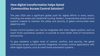 Gated Communities Access Control Solution | PDF