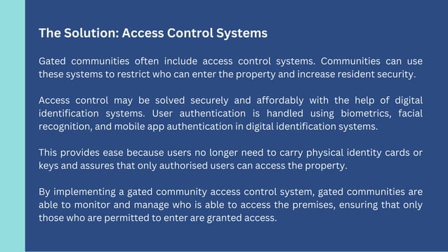 Gated Communities Access Control Solution | PDF | Home Security | Home ...