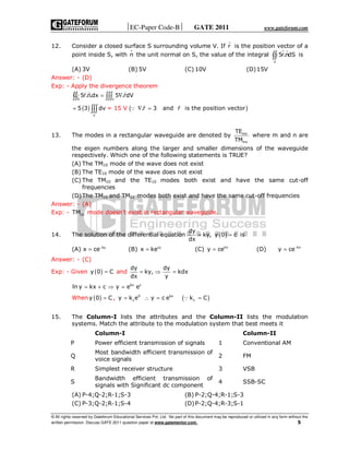 Gate ece question paper with answers 2011 | PDF