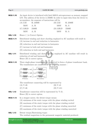 Gate ee 2008 with solutions | PDF