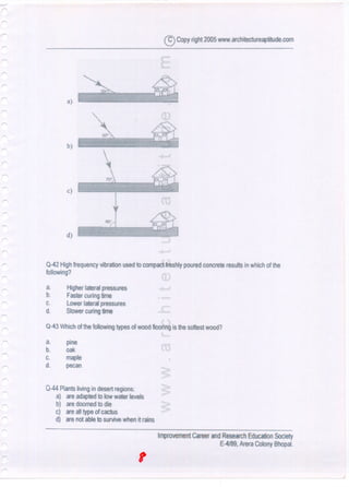 Gate exam architecture question bank | PDF