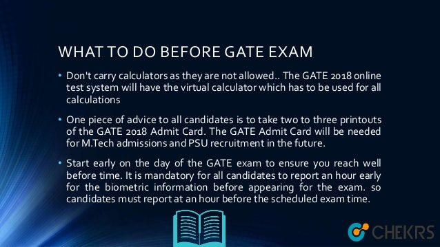 Gate exam guidelines