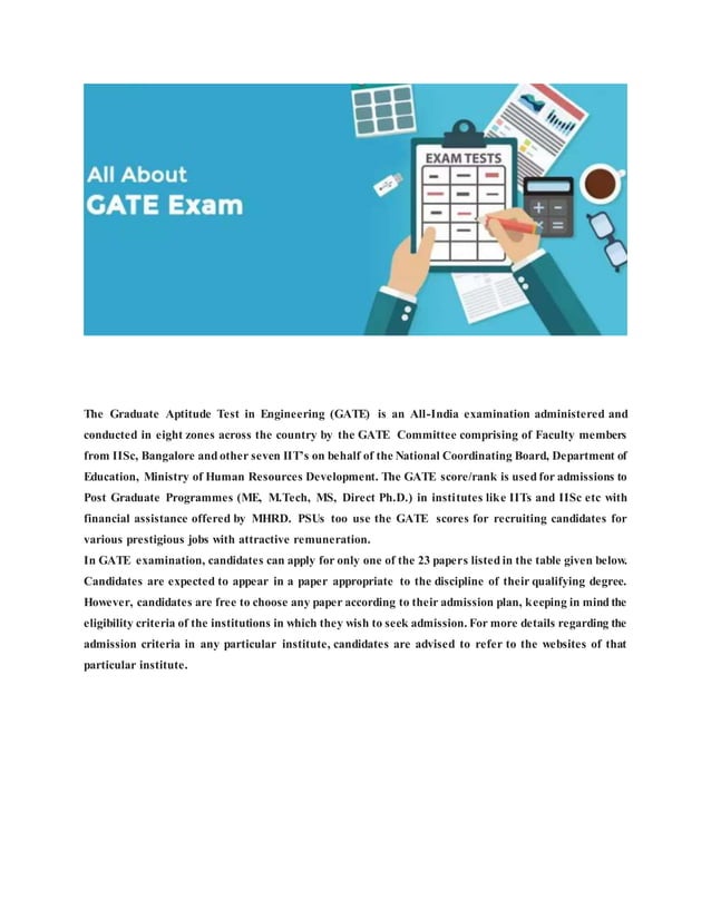 Gate exam information complete guide study material how to crack | DOCX ...