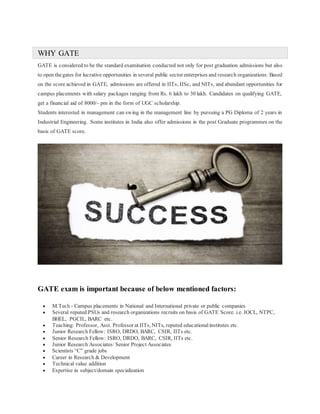 Gate exam information complete guide study material how to crack | DOCX