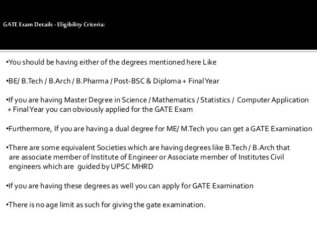 Gate exam pattern
