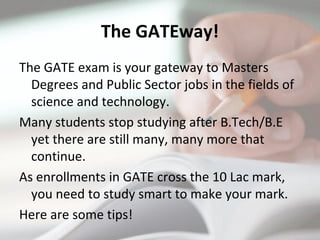 Gate exam tips and tricks | PPT