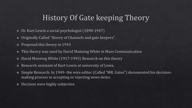 Gate keeping theory | PPT