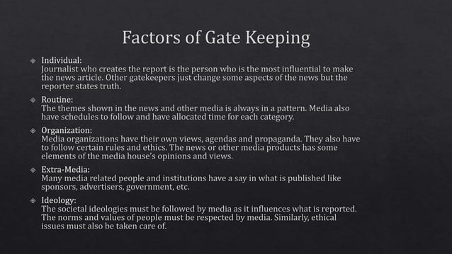 Gate keeping theory | PPT