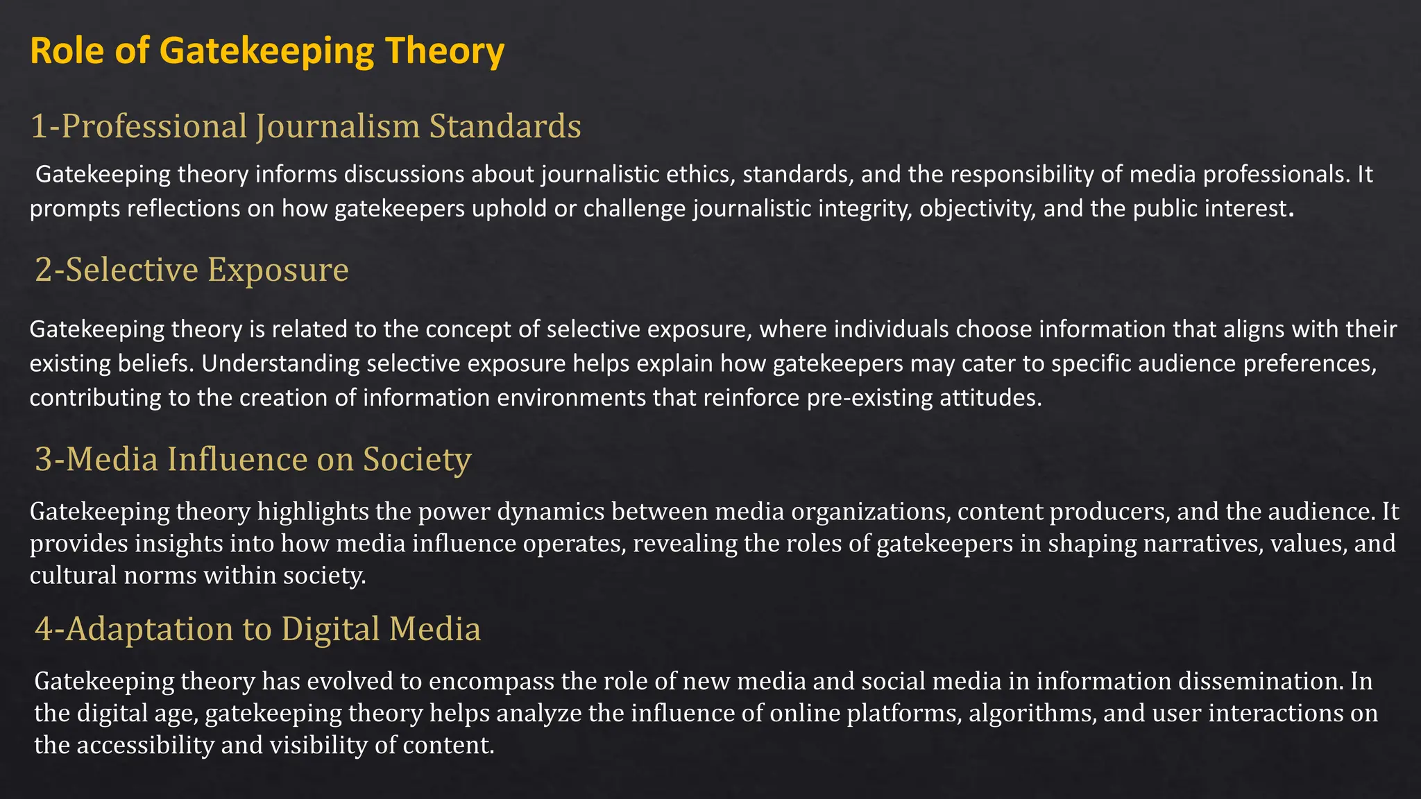 Gate-Keeping Theory in the Course Media Theories | PPTX