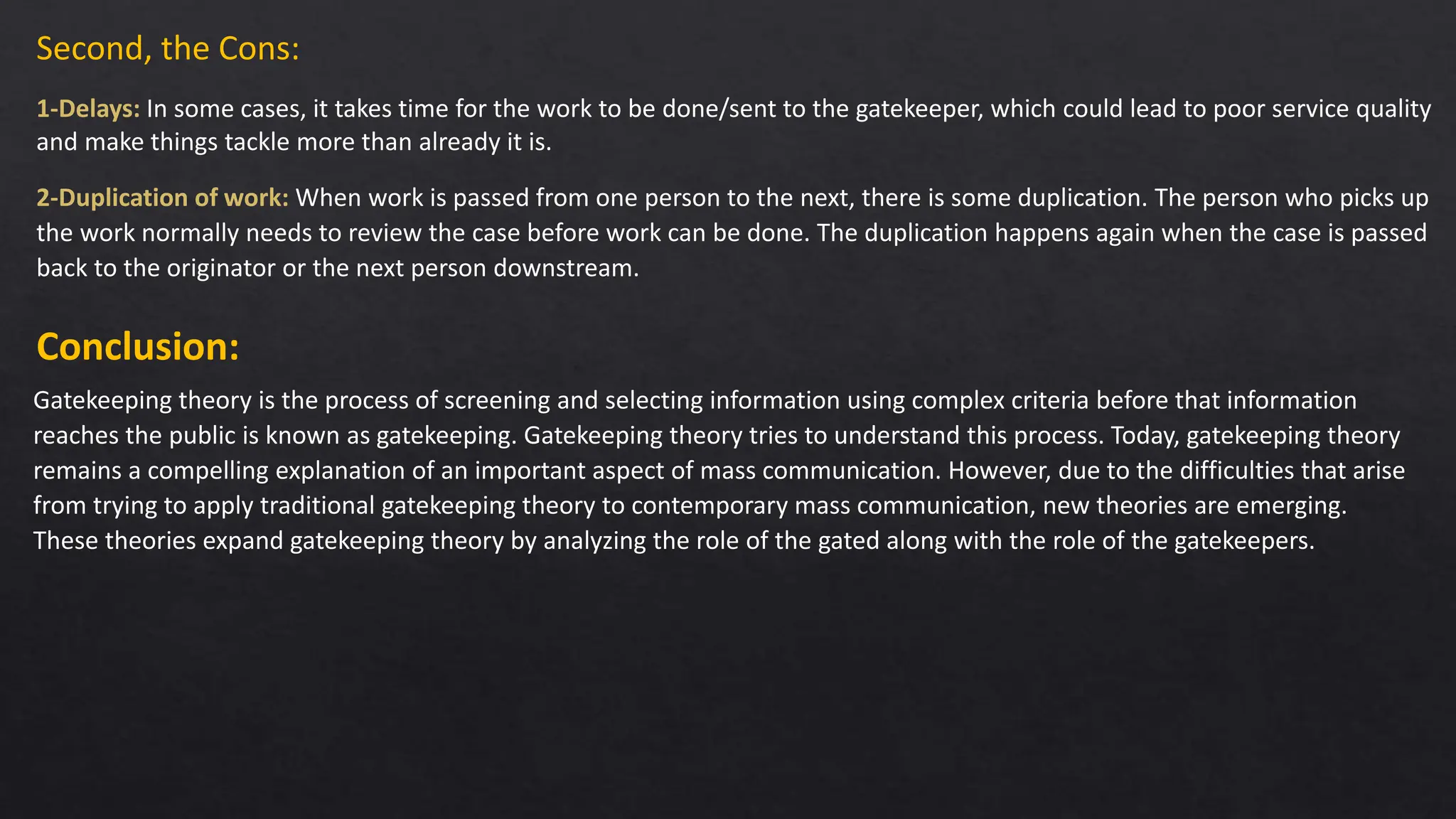 Gate-Keeping Theory in the Course Media Theories | PPTX