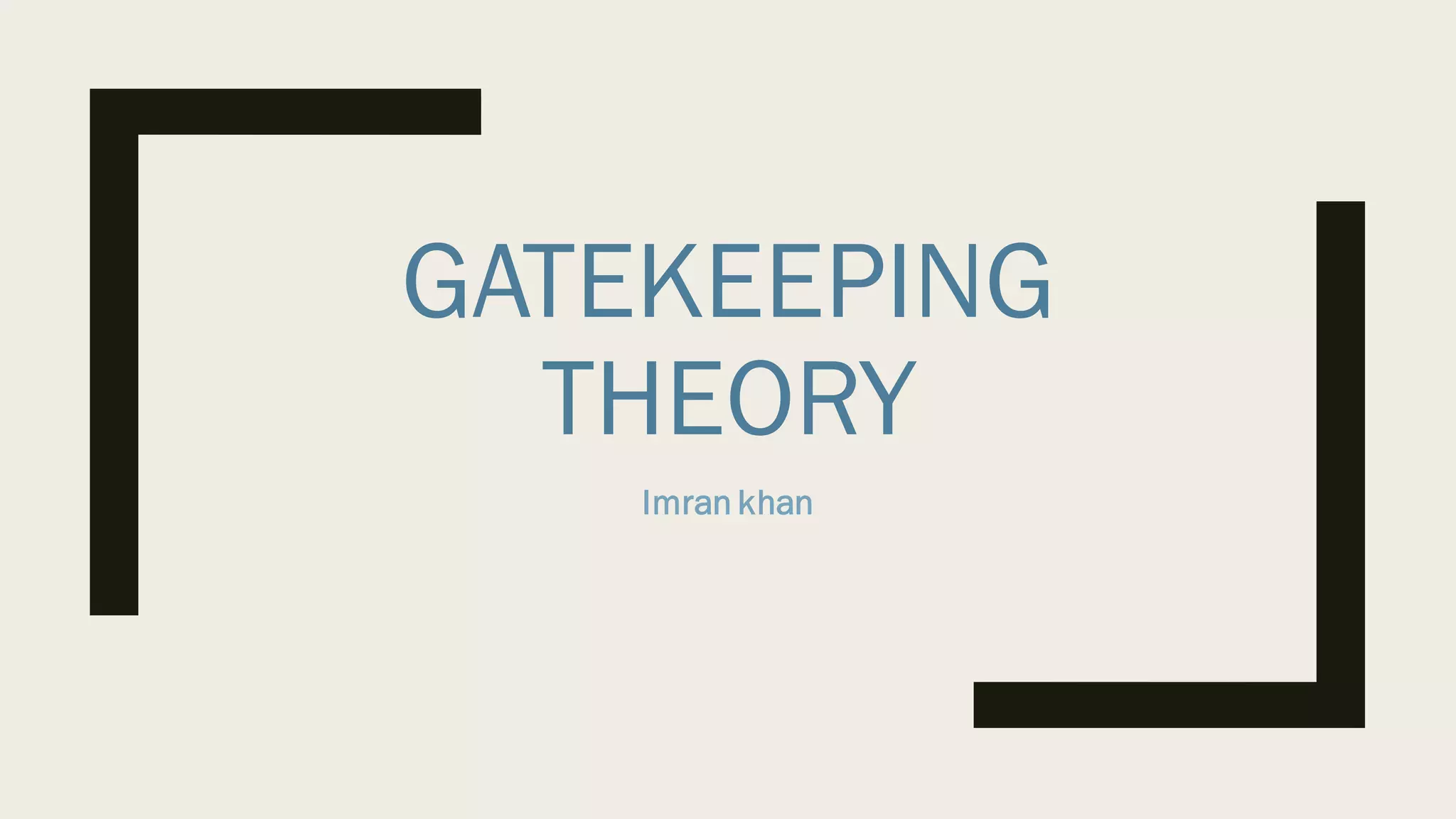 Gatekeeping theory | PDF