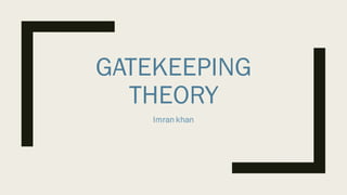 Gatekeeping theory | PDF