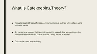 Gatekeeping theory | PDF
