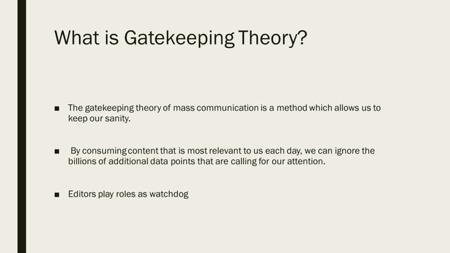 Gatekeeping theory | PDF