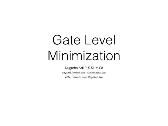 Gate level minimization | PPT
