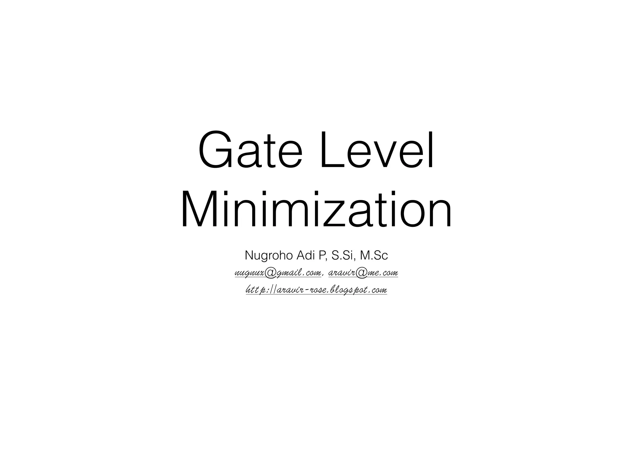 Gate level minimization (2nd update) | PDF
