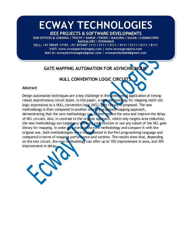 Gate Mapping Automation For Asynchronous Null Convention Logic Circuits 