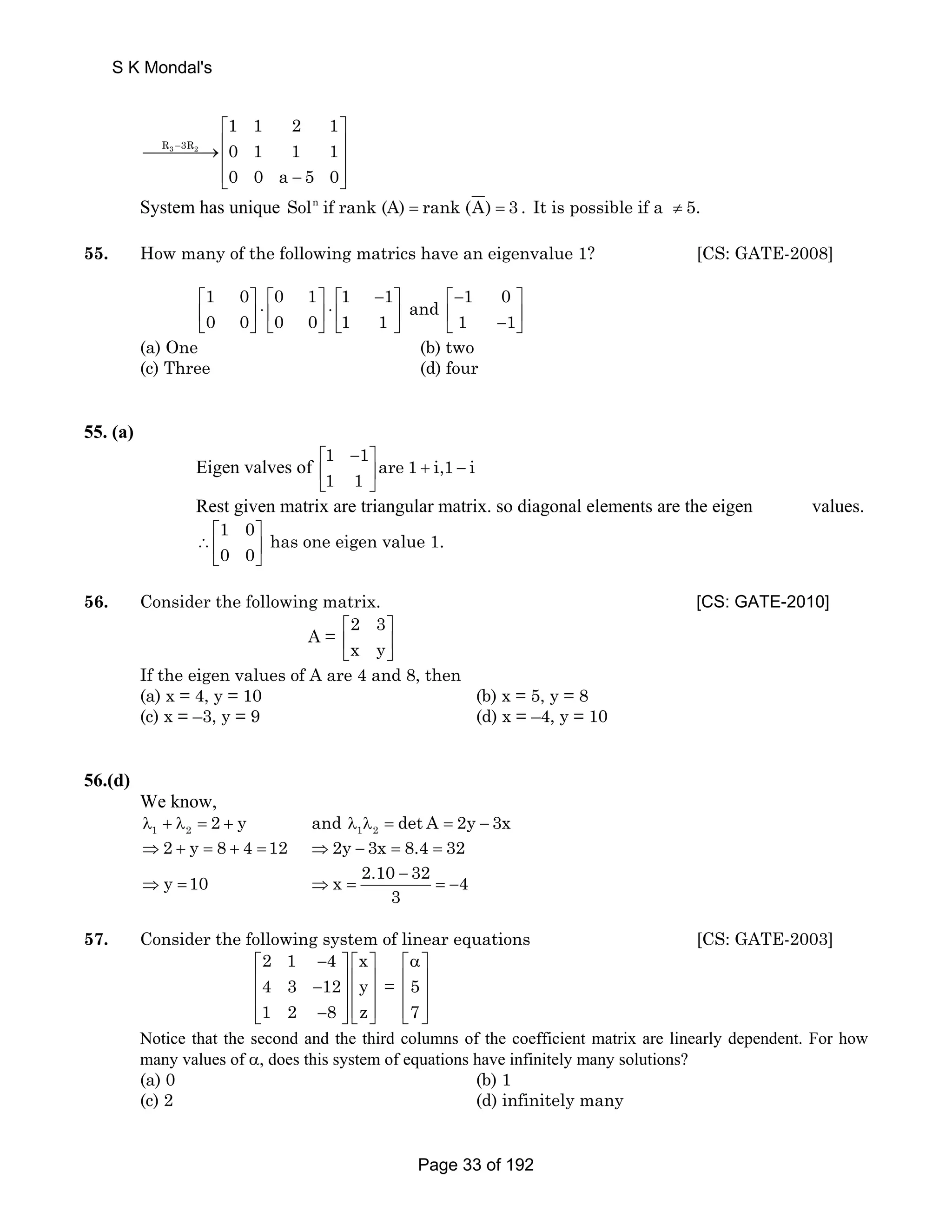 Gate mathematics chapter wise all gate questions of all branch | PDF