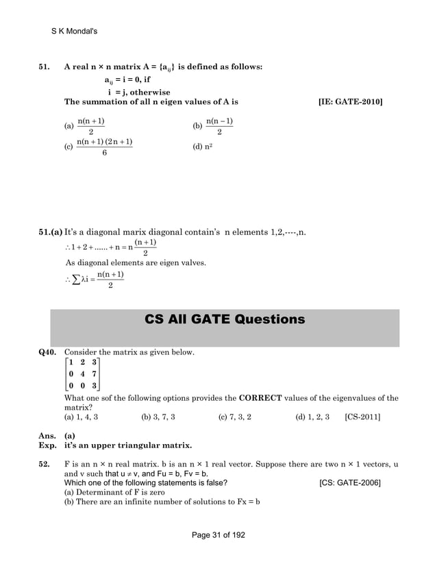 Gate mathematics chapter wise all gate questions of all branch | PDF