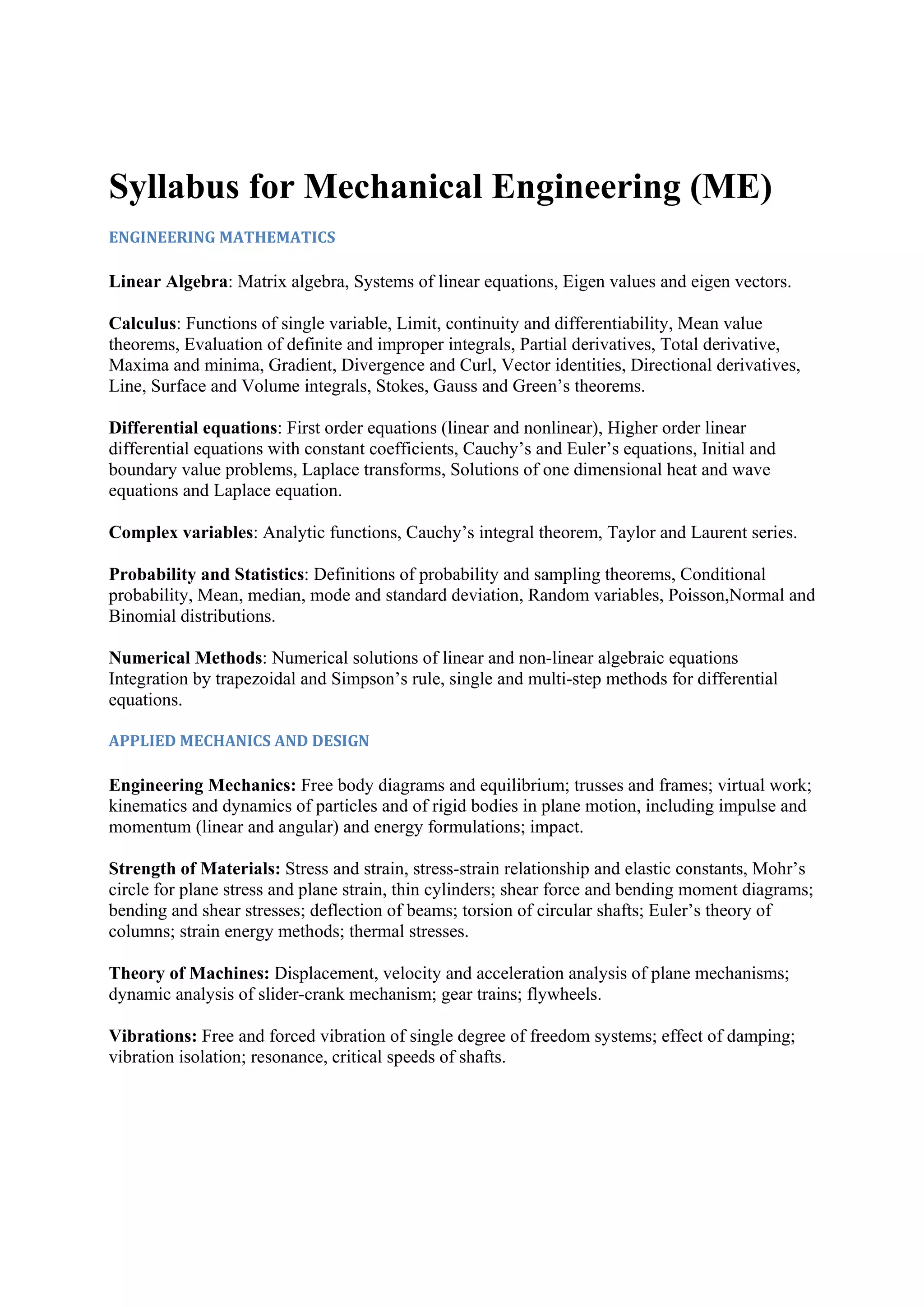 Gate me 2015_syllabus | PDF