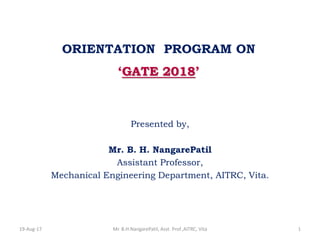 Gate orientation program 2018 | PPT