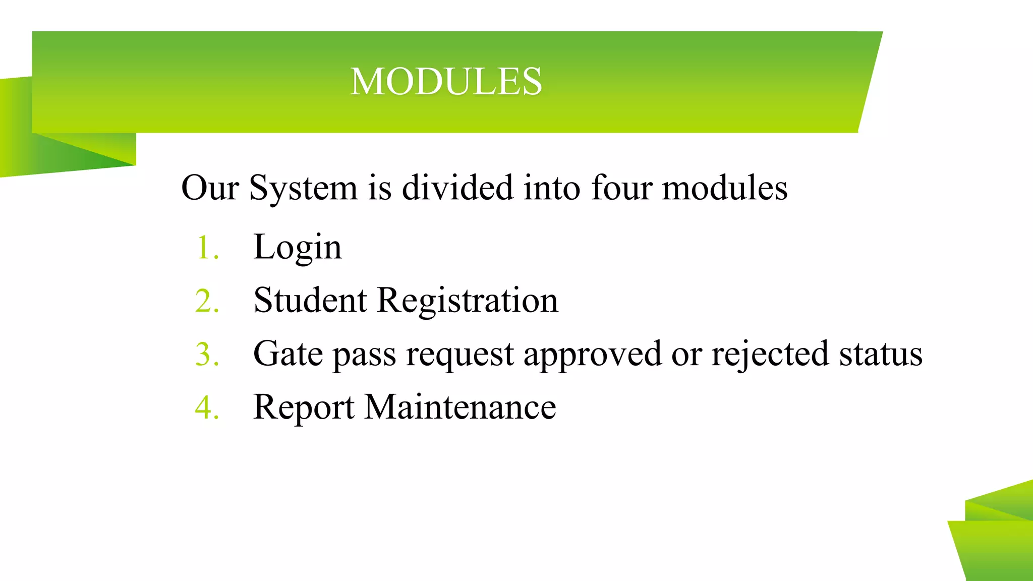 GATE PASS MANAGEMENT SYSTEM.pptx | Educational Assessment | Education