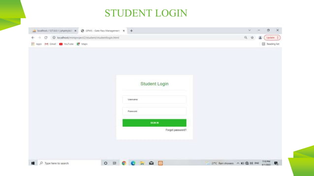 GATE PASS MANAGEMENT SYSTEM.pptx | Educational Assessment | Education