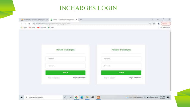 GATE PASS MANAGEMENT SYSTEM.pptx | Educational Assessment | Education